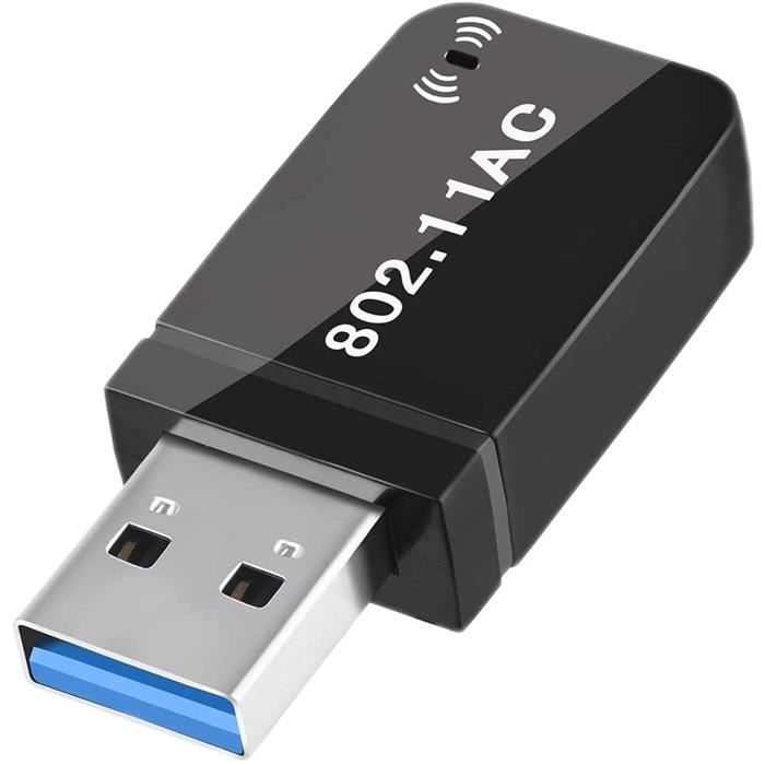 WiFi Adaptateur USB 3.0 AC 1200Mbps Mini Clé WiFi Dongle Double Bande ...