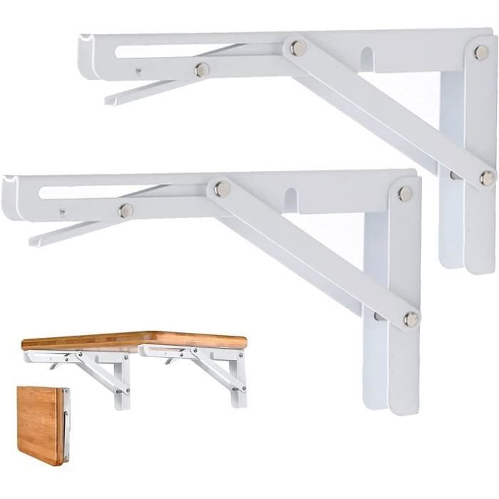 Lot de 2 Equerre Etagere 400mm, Support Console Pliable, Acier ...