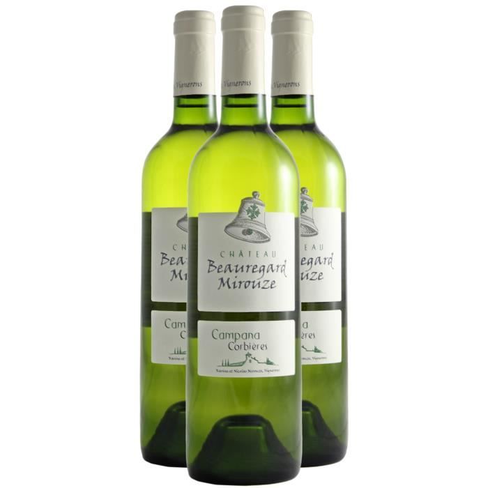 Corbières Campana Blanc 2021 - Bio - Lot de 3x75cl - Château Beauregard ...