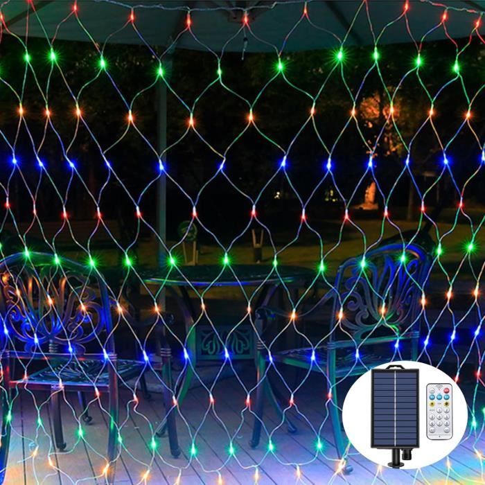 Guirlande Solaire Lumineuse Filet, Led Filet Lumineux, 8 Modes ...