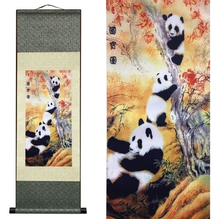 Peintures En Soie Murales Asiatique En Soie - Motif Animal - Trésor ...