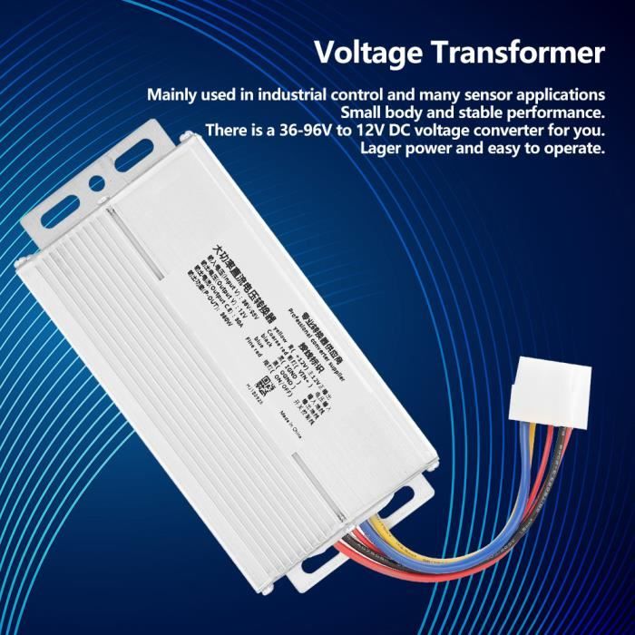 Convertisseur de tension Transformateur de Tension Abaisseur 36-96V à 12V DC Convertisseur ...