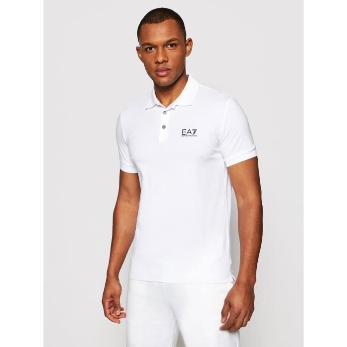 Polo EA7 EMPORIO ARMANI 8NPF04 PJM5Z Manches courtes Col polo Homme Blanc Cdiscount Pret a Porter