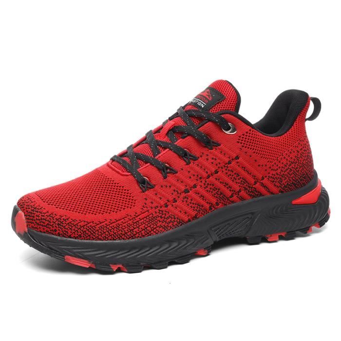 Baskets Homme Fashion Chaussures Sport Sneakers Rouge - Cdiscount ...