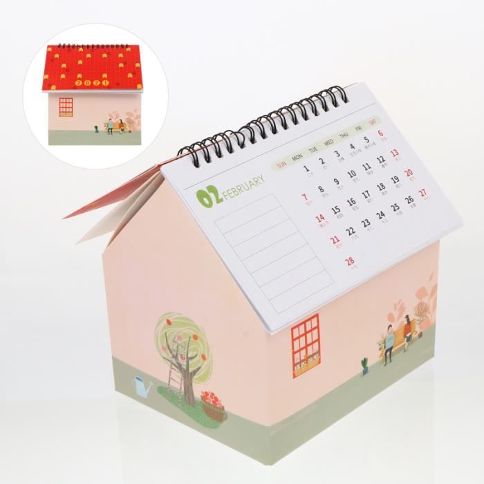 1 Pc House Shape Calendar 2021 Desk Storage Box for Home CALENDRIER X ...