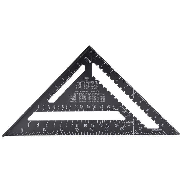 Règle de triangle - PWSHYMI - 12 pouces - Aluminium noir - Outil de ...