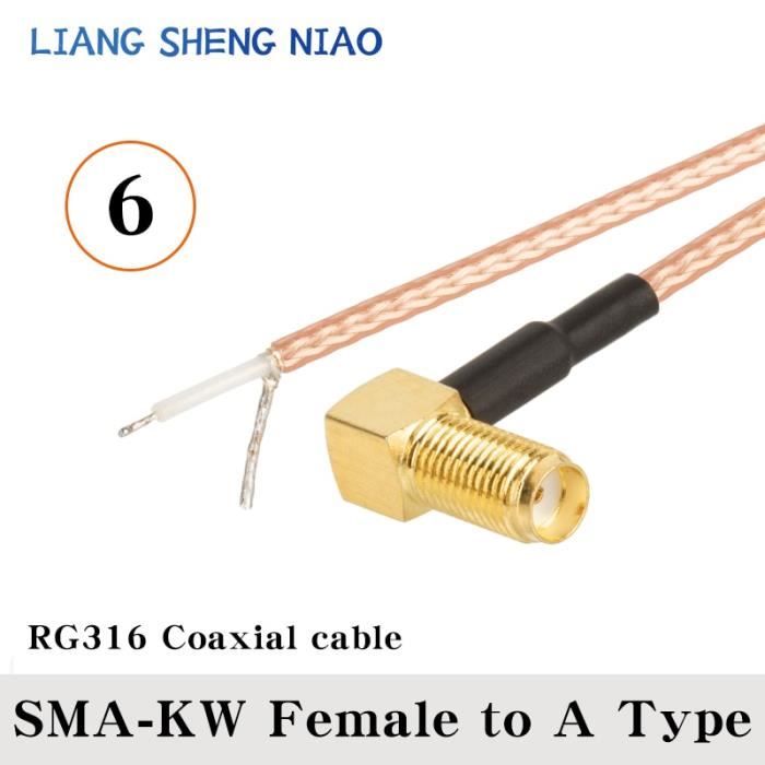 Câble d'alimentation,Câble à Souder RG316 SMA Femelle vers PCB à ...