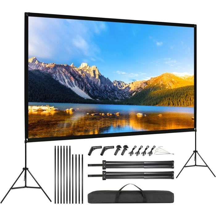 120" Écran De Projection Avec Support, 4K Hd 16: 9 Pliable Écran ...