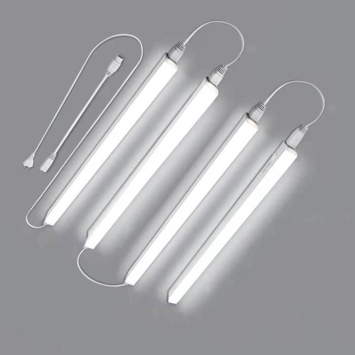 4X Réglette Led 58Cm, Connectable Lampe De Placard, 4000K Néon Tube Led ...
