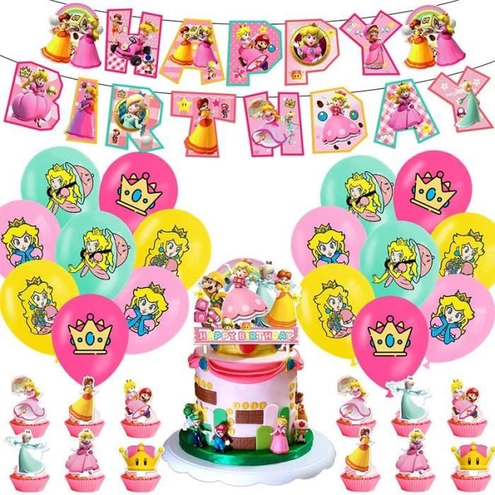30Pcs Princess Peach Anniversaire Deco, Princesse Anniversaire Deco ...