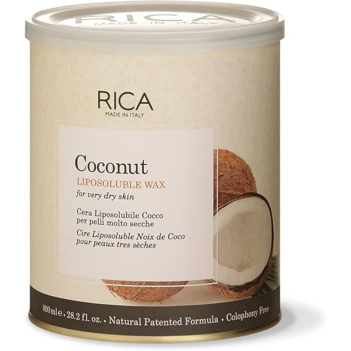 Cire épilatoire liposoluble en pot Coco, peaux très sèches Rica111 ...