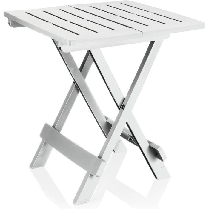 Com-four Table Pliante en Plastique - Table d'appoint pour Le Jardin ...