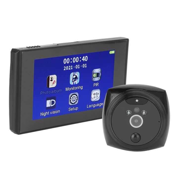 TMISHION Visionneuse de porte électronique Sonnette Vidéo Caméra ...
