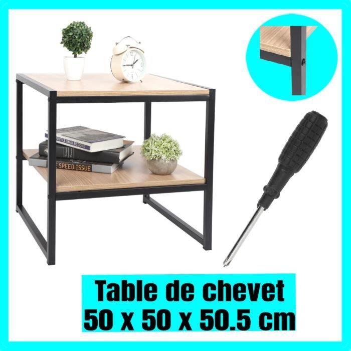 Etagère de rangement 50 x 50 x 50,5 cm avec tuyau de fer enduit de ...