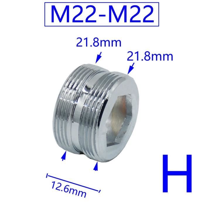 M22 x M22 -Connecteur de filetage en laiton 1-2 ", M16 M17 M18 M19 M20 ...