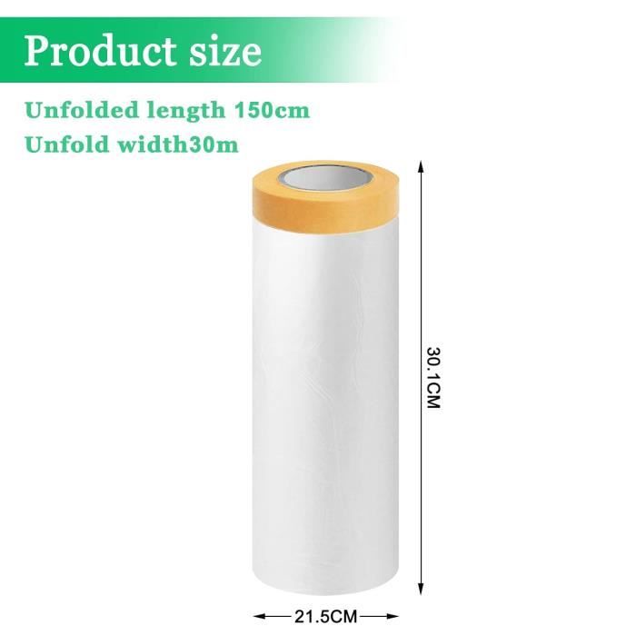 4 Rouleaux De Film De Masquage 150cm X 30m Bache De Protection Peinture 4-rouleaux-de-film-de-masquage-150cm-x-30m-bache-de-protection-peinture