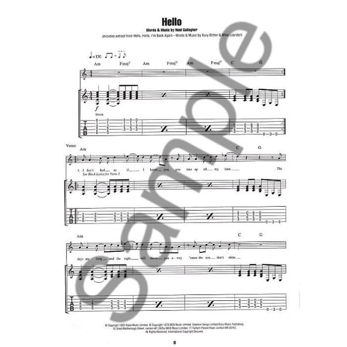 hello guitar tutorial oasis