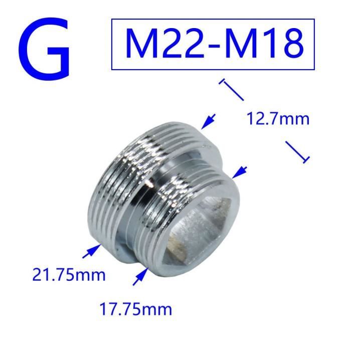 M22 x M22 -Connecteur de filetage en laiton 1-2 ", M16 M17 M18 M19 M20 ...