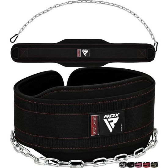 Ceinture de Leste Musculation, 6'' Dip Belt avec 40CM Chaîne, Ceinture ...