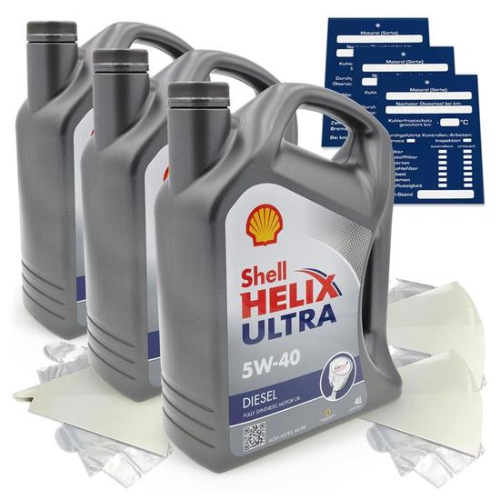 12 L Original Shell Helix Ultra Diesel 5W40 Huile 5011987031807 226.5 ...