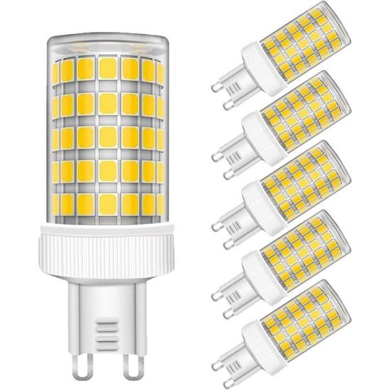 Ampoule LED G9 10W Equivalent 80W 800LM, Blanc Froid 6000K, AC 220-240V, Ampoule G9 80W pour ...