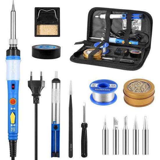 Fer à souder WaxRhyed, 60W avec température réglable 200-450°C et ...