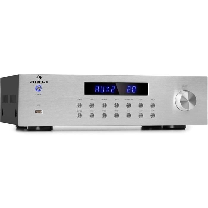 Auna Amplificateur AudioAmplificateur HiFi Système Stéréo Recepteur Bluetooth HiFi pour Ampli ...