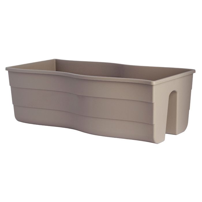Pot de fleurs, Form-Plastic, balustrade, 60cm, PP, gris-beige, Wave 60 ...