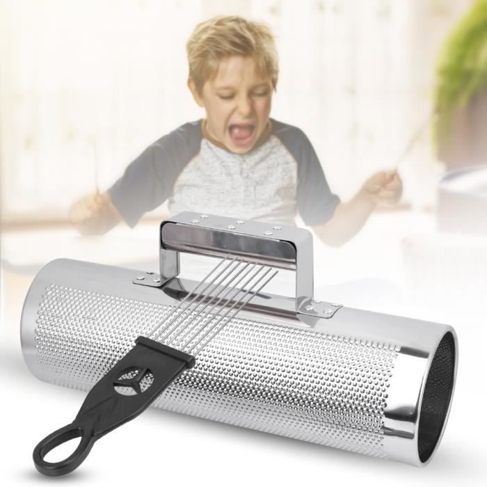 Akozon Guiro avec grattoir Guiro en métal avec grattoir Cylindre Sand ...