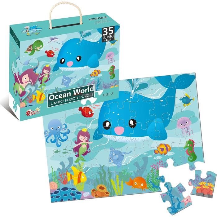 Jumbo Floor Puzzle for Kids Ocean World Jigsaw Puzzles 35-Piece Ages 3 ...