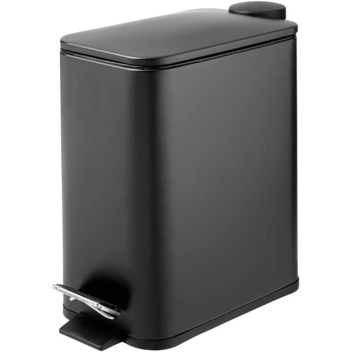 Petite poubelle rectangulaire – poubelle cuisine 5L en métal à pédale ...