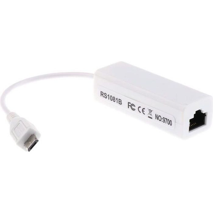 INECK® Adaptateur Micro USB 2.0 Mâle vers RJ-45 - Rj45 Femelle 100 Mbps ...