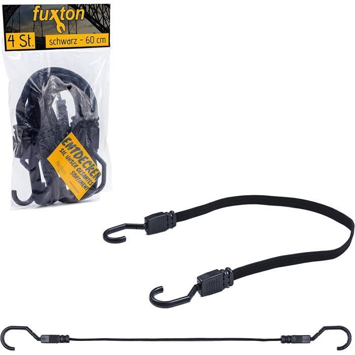 4 tendeur plat, tendeurs elastique avec crochets 60 cm noir (courroie ...