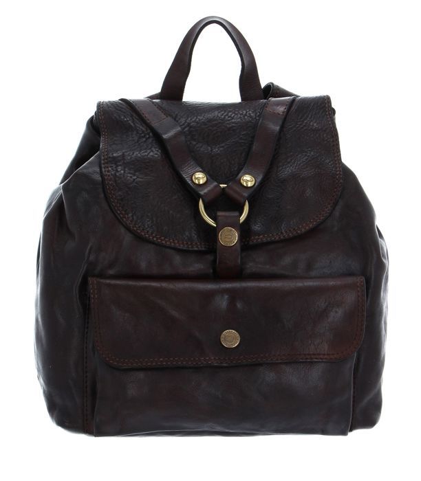 CAMPOMAGGI Sac à dos brun foncé en cuir pour femme - Backpack Moro ...