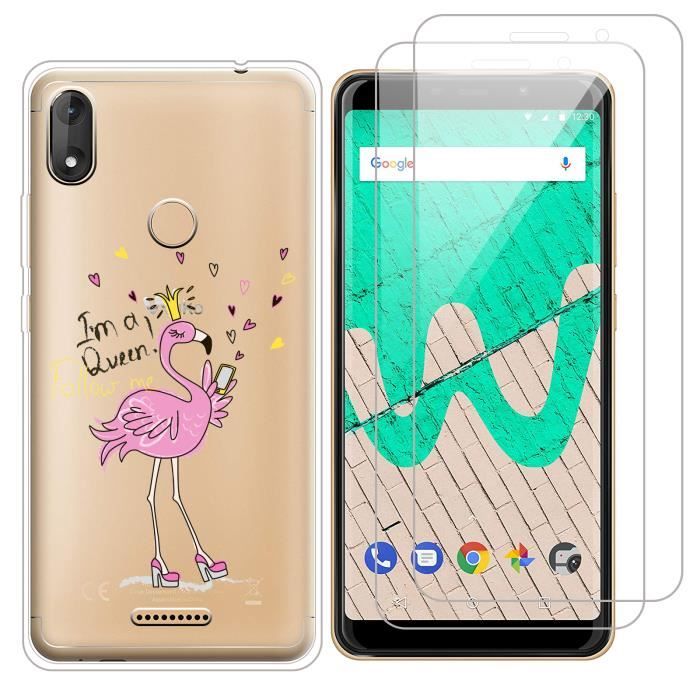 Coque Wiko View MAX (5,99") Flamingo Queen Souple Transparent Silicone ...