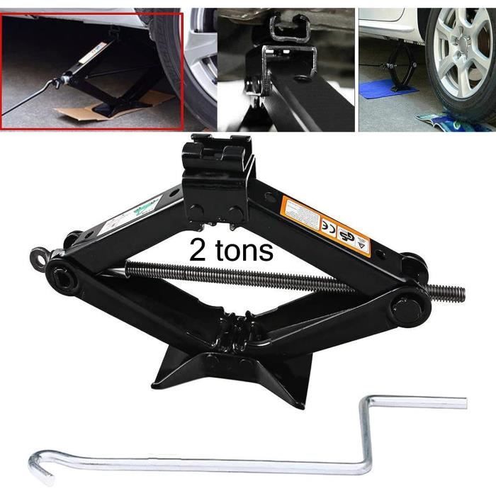 Cric de voiture Cric à ciseaux, capacité de charge 2Tonnes, cric de ...