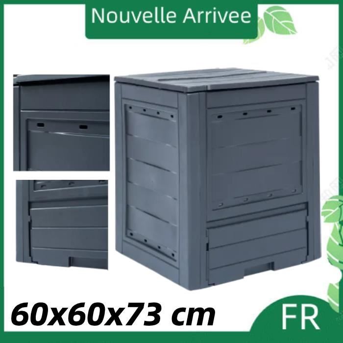 Compostage Bac à compost de jardin Gris 60x60x73 cm 260 L HB010 ...