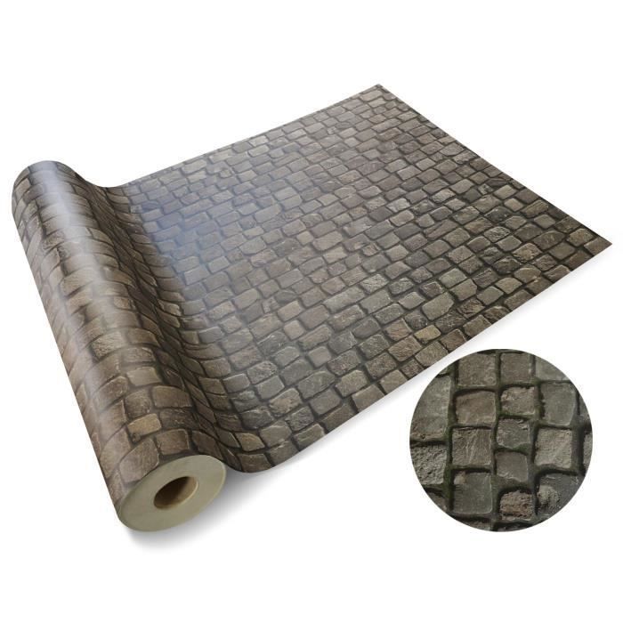 Revêtement de sol PVC 3D Moonlight Vinyle Cobble 100 x 400 cm ...