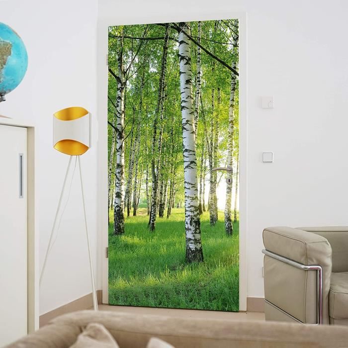 Autocollant Decoratif - Limics24 - Papier Peint Porte Forêt 86 X 200 Cm ...