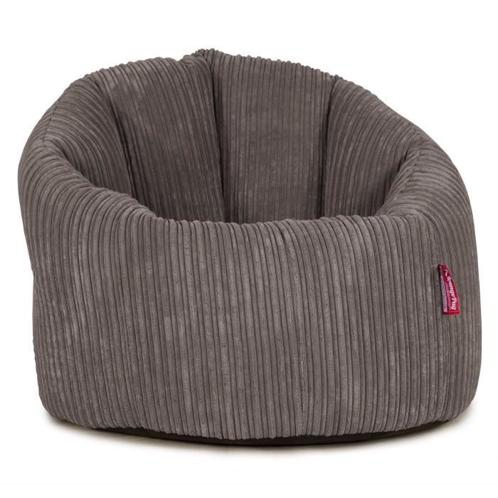 LOUNGE PUG, Pouf Chaise Design, Pouf Poire Super, Côtelé Anthracite ...