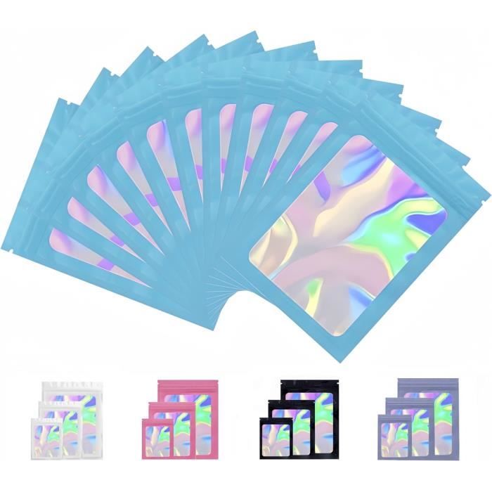 50 Pcs Sachets Zip Refermables Avec Fenêtre, Sachet Zip Hermétique ...