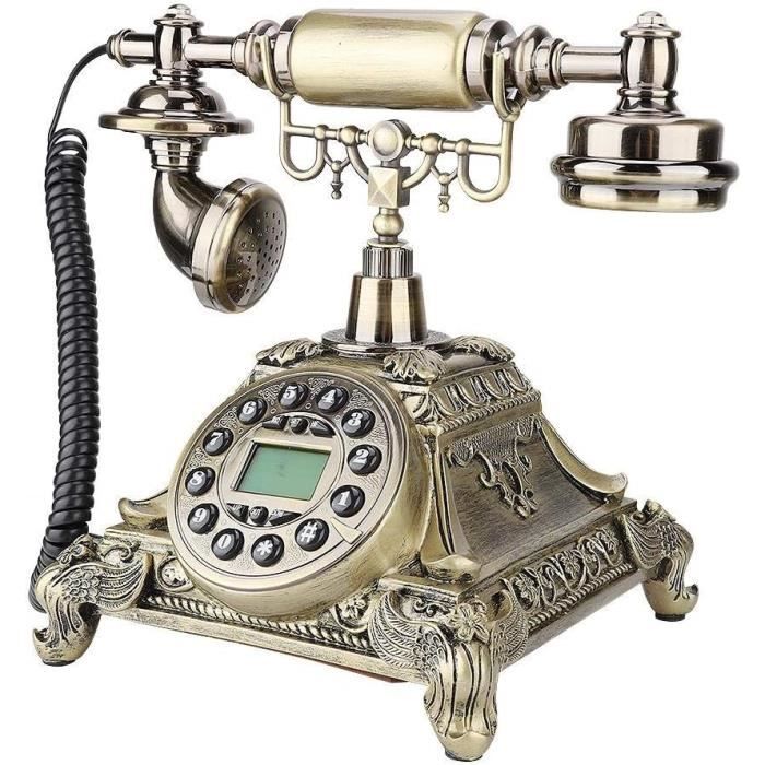Nornward Téléphone Vintage, Téléphone Fixe Rétro Filaire, Téléphone ...