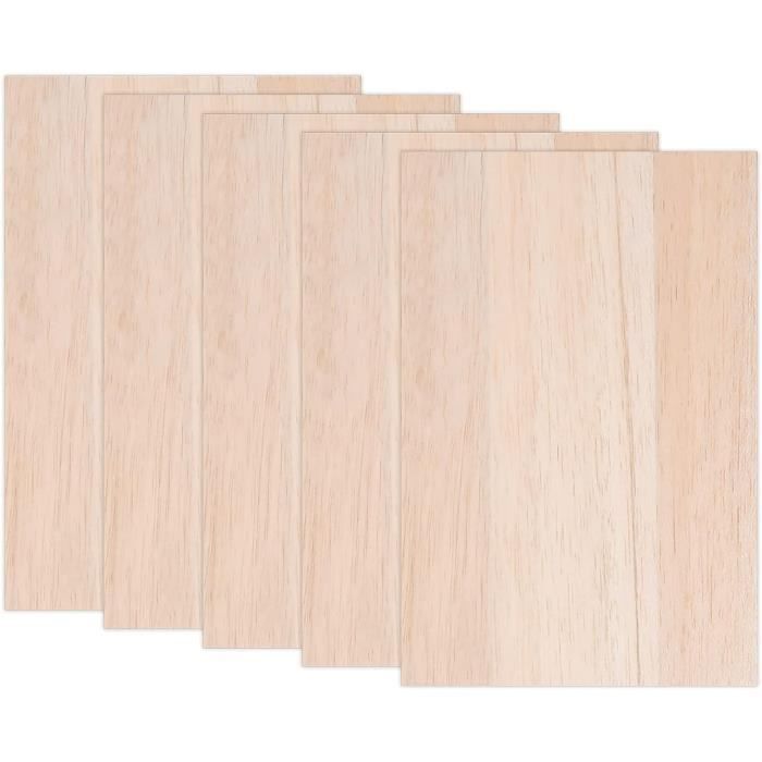 5 Pièces Bois de Balsa 2mm, Feuille de Bois Balsa Artisanat du Bois ...