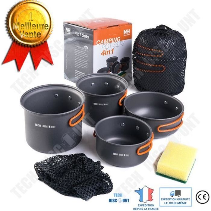 Kit de cuisine camping - TD® - Inox - 3 bols - Cuillères - Éponge de ...