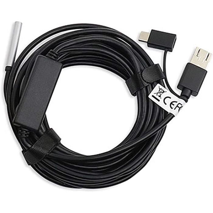 Endoscope USB TRAHOO - 3 en 1 Micro USB Type-C - 5,5mm - Etanche - 6 ...