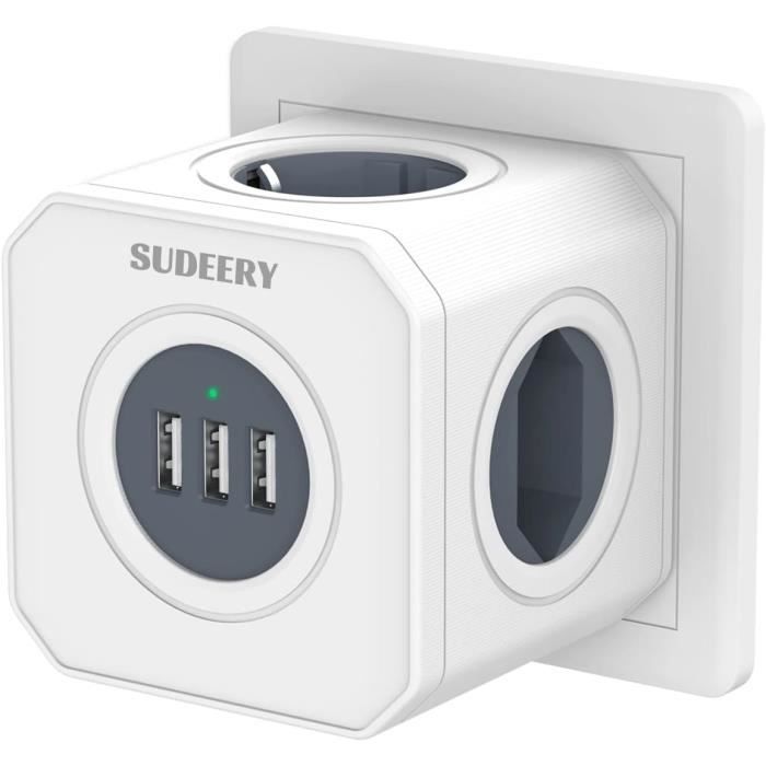 Cube Multiprise Usb Murale, 7 En 1 Multiprise Murale 4 Prises Avec 3 ...