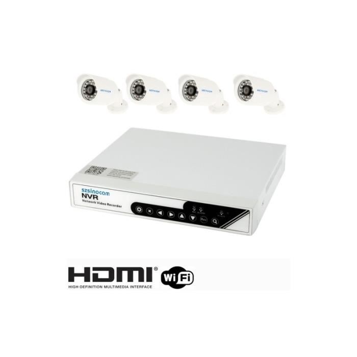 Kit DVR 4CH 1080P 720P RJ45 NVR HDD enregistreur vidéo numérique avec 4 ...