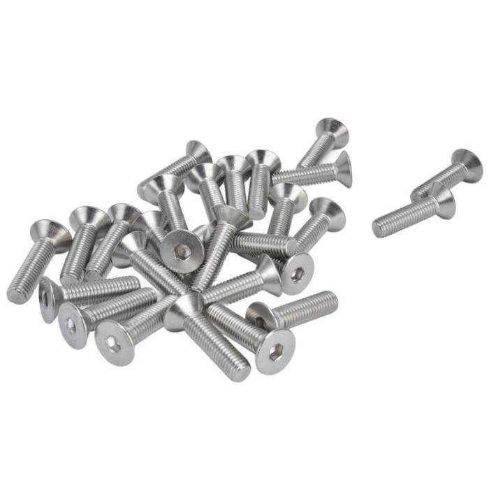 Akozon boulons Allen 30 pièces M10 vis à six pans creux 10mm A2 boulons ...