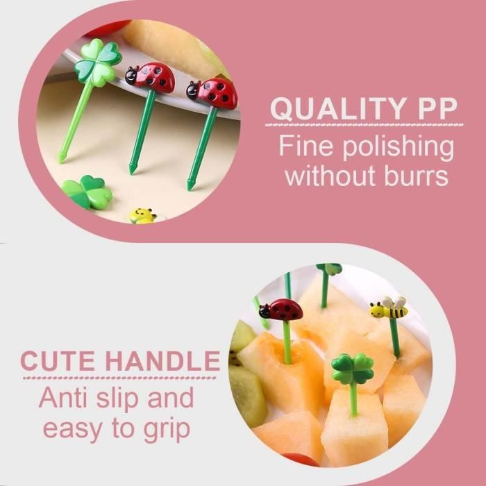 Lot De 40 Mini Cure-Dents Pour Enfants-24 Fourchettes À Fruits - Avec ...