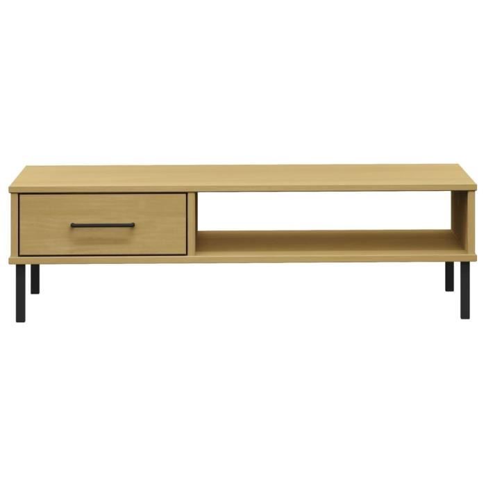 ETO- Table basse avec pieds en métal Marron Bois pin massif OSLO ...